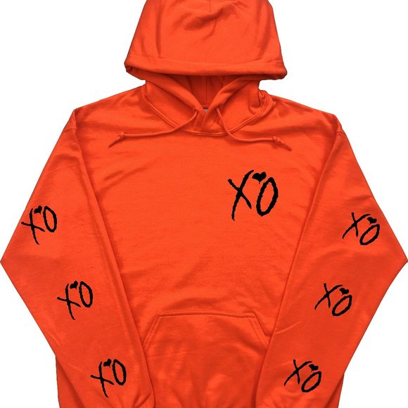 Shirts | The Weeknd Hoodie Xo Designs Orange Black Design | Poshmark